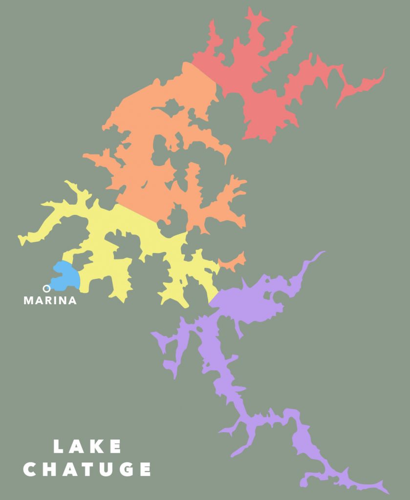 Map of Lake Chatuge - Aqua Tiki